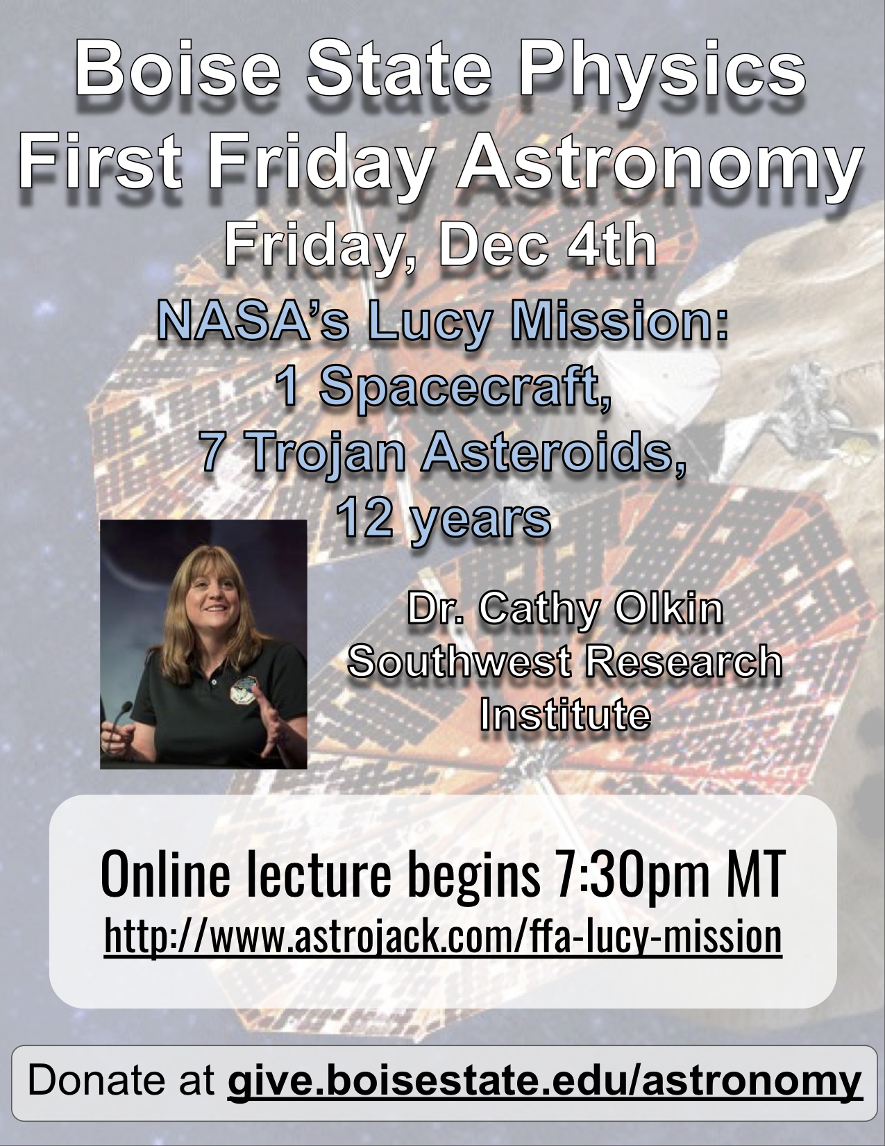 First Friday Astronomy – NASA’s Lucy Mission – 2020 Dec 4 | Brian Jackson